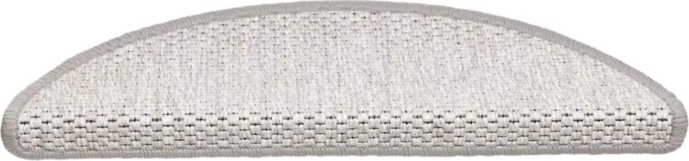 Samolepicí nášlapy na schody sisal 15 ks 56 x 17 x 3 cm platina 326858