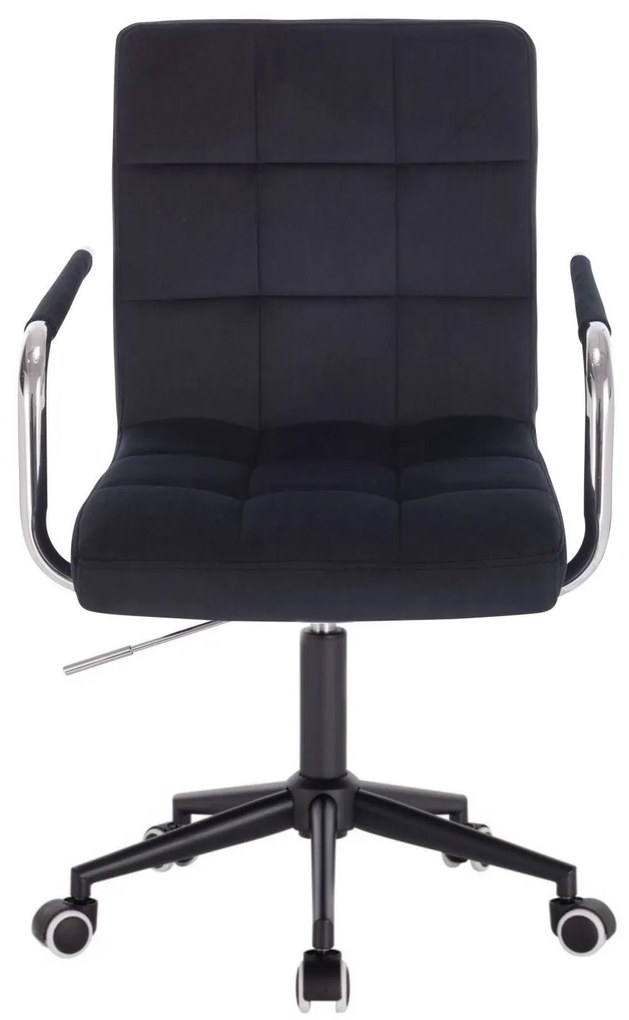 LuxuryForm DESIGN Otočná židle VERONA VELUR na černé podstavě s kolečky - černá