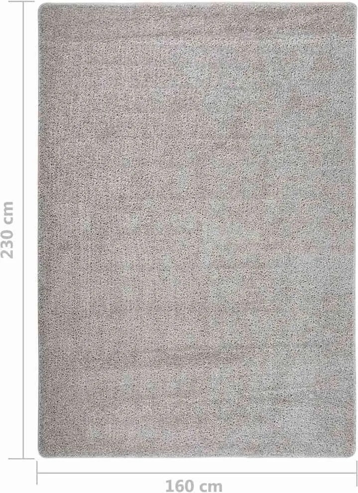 Koberec s dlouhým vlasem světle šedý 160 x 230 cm protiskluzový 340385