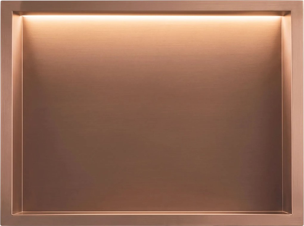 Rea Rea, VSTAVANÁ KOUPELNOVÁ POLICE LED 30x45 brush copper, REA-08567