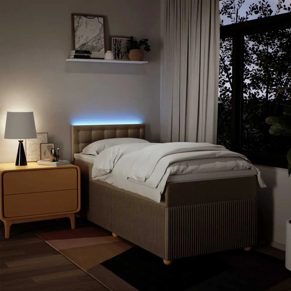 Box spring postel s matrací krémová 80 x 200 cm textil 3289602
