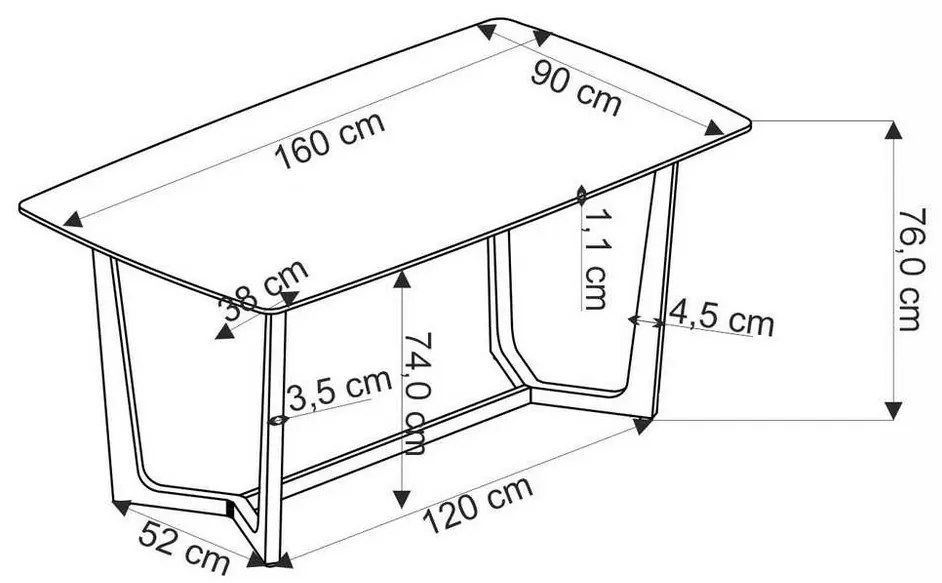 Jídelní stůl Coltrane, mramor / zlatá