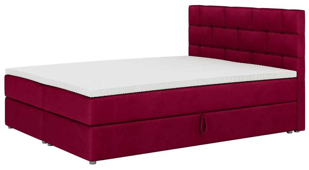 Kontinentální postel 180x200 cm Waller Comfort (bordó) (s roštem a matrací). 1056389