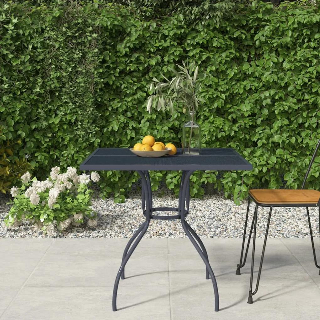 vidaXL Zahradní stůl antracitový 80 x 80 x 72,5 cm ocel a síťovina
