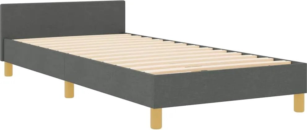 Rám postele s čelo Tmavě šedá 90 x 190 cm textil 3344768