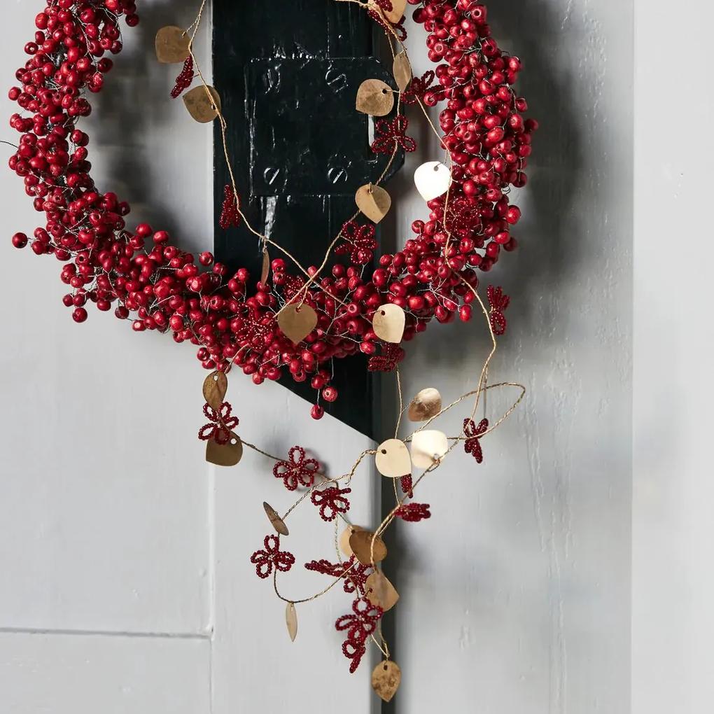 Vánoční girlanda délka 150 cm LEAF House Doctor - zlatá/červená