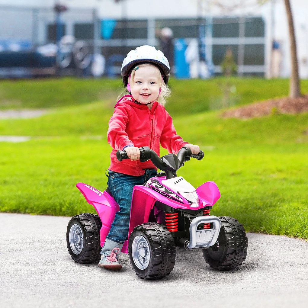 AIYAPLAY Elektrický čtyřkolka pro děti ve věku 18-36 měsíců s licencí HONDA, 6V bateriový vůz s LED světlomety, klaksonem, rychlostí 2,8 km/h, rozměry