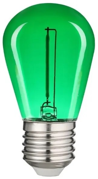 Retro barevná LED žárovka E27 0,6W 50lm zelená, filament