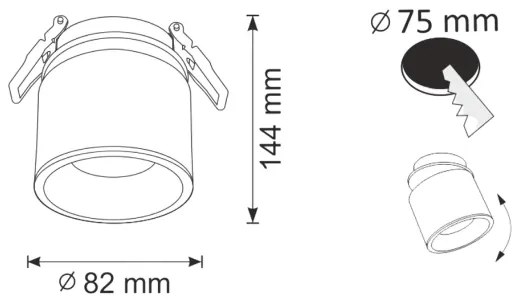 Podhledové bodové svítidlo HARON 1xGU10/10W/230V šedá