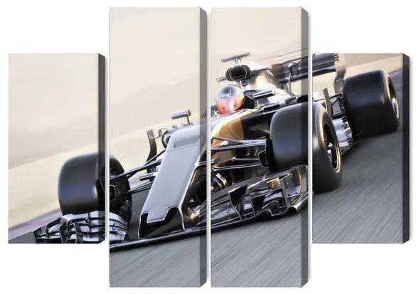 Vícedílný obraz Vůz Formule 1 Na Závodní Dráze Nedostatek Nedostatek Plátno Canvas 200x150