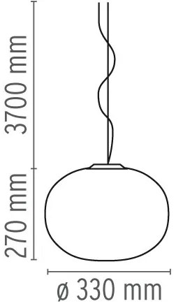 Flos Glo-Ball S1, závěsné svítidlo z triplexového skla, 1x150W E27, prům. 33cm
