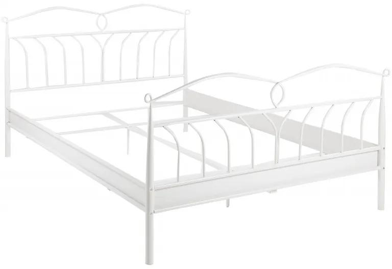 Actona Kovová postel Line 140x200 dvoulůžko - bílé