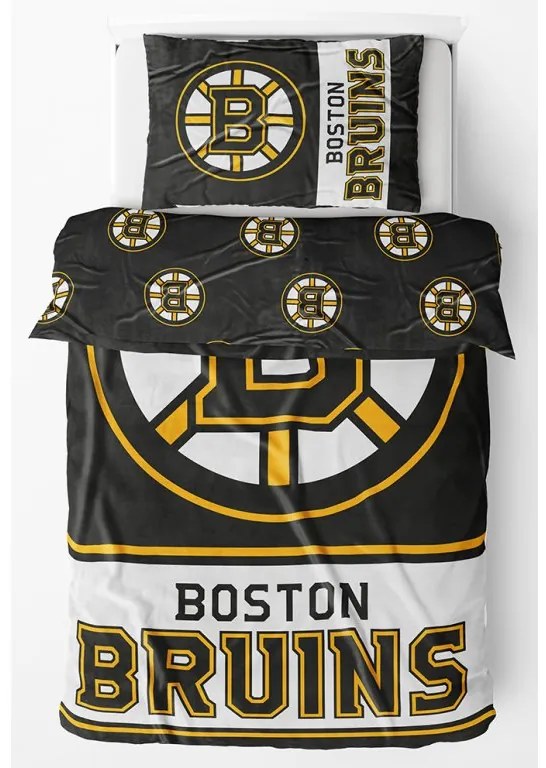 Mikroplyšové povlečení NHL Boston Bruins 140x200/70x90 cm