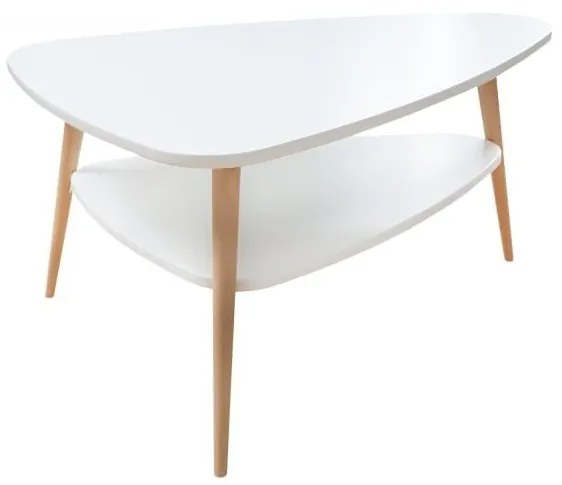 Inviro Konferenční stolek HEMO, bílý s poličkou