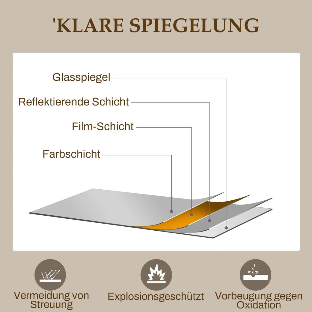 HOMCOM nástěnné zrcadlo šatní zrcadlo 110 x 62 cm dekorativní závěsné zrcadlo s kovovým rámem do ložnice a obývacího pokoje ve zlaté barvě | Aosom.de