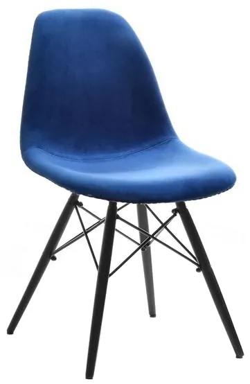 Designová židle DSW, samet, modrá