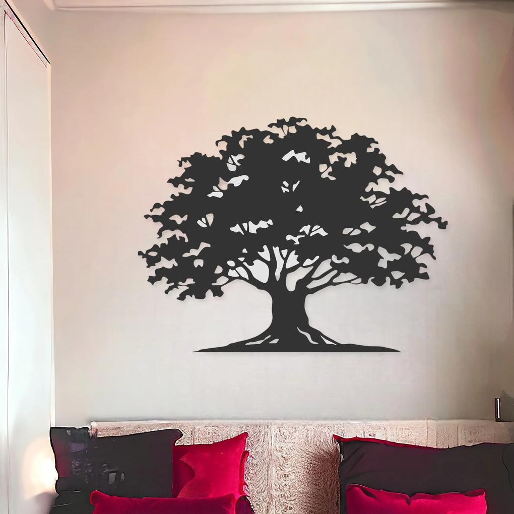 Strom života 17 - kovový obraz na zeď Velikost: 150cm, Barva: Black
