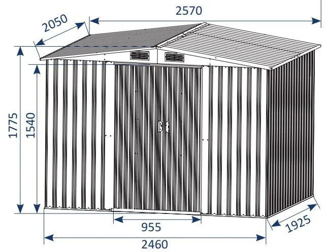 Goleto Zahradní domek se základnou XL 257 cm x 205 cm x 177,5 cm | zelený
