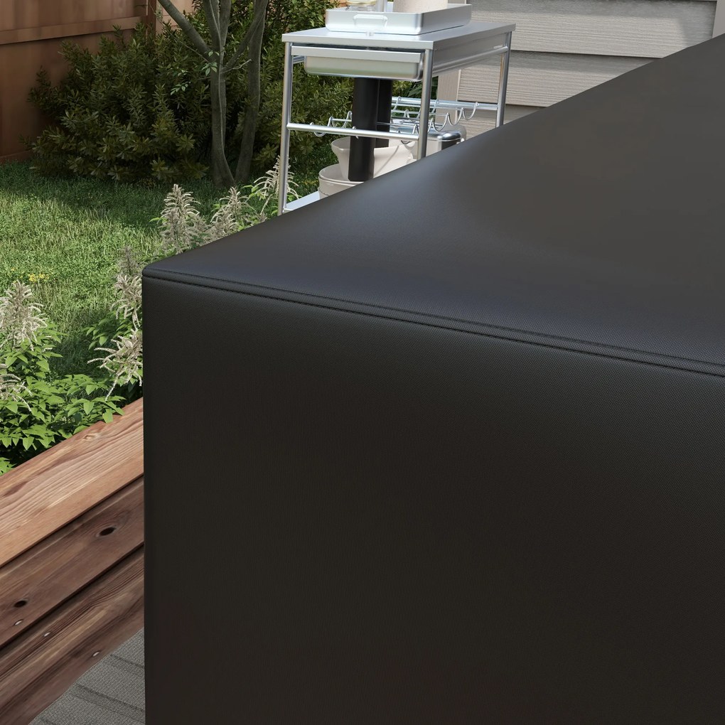 Ochranný kryt na zahradní nábytek Vodotěsný kryt ve tvaru L na rohovou pohovku, anti-UV 250 x 250 x 79 cm Černá barva