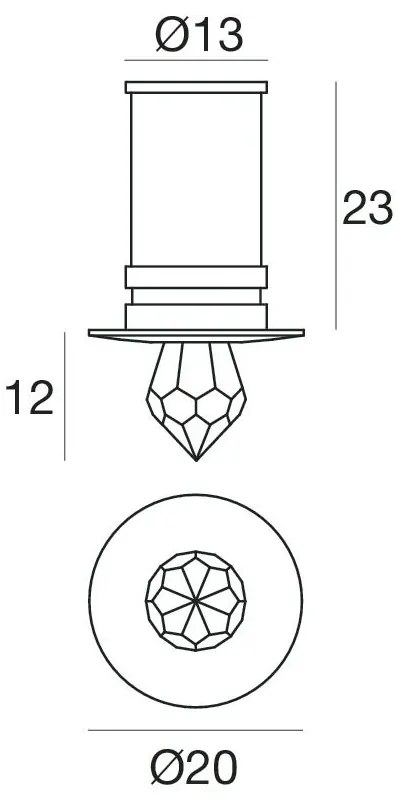 Linea Light 87340Z00 Elin, zápustné svítidlo pro vytvoření hvězdného nebe, 1x1,5W LED RGB, chrom, prům. 2cm