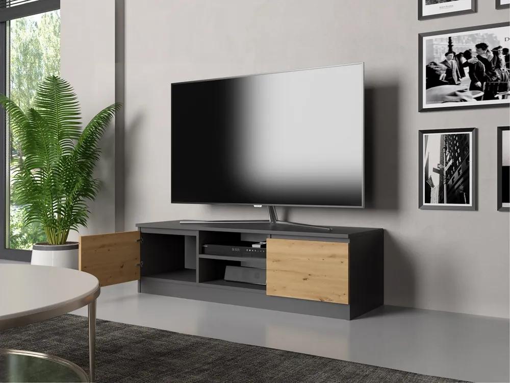Televizní stolek MALWA 120 antracit/dub artisan