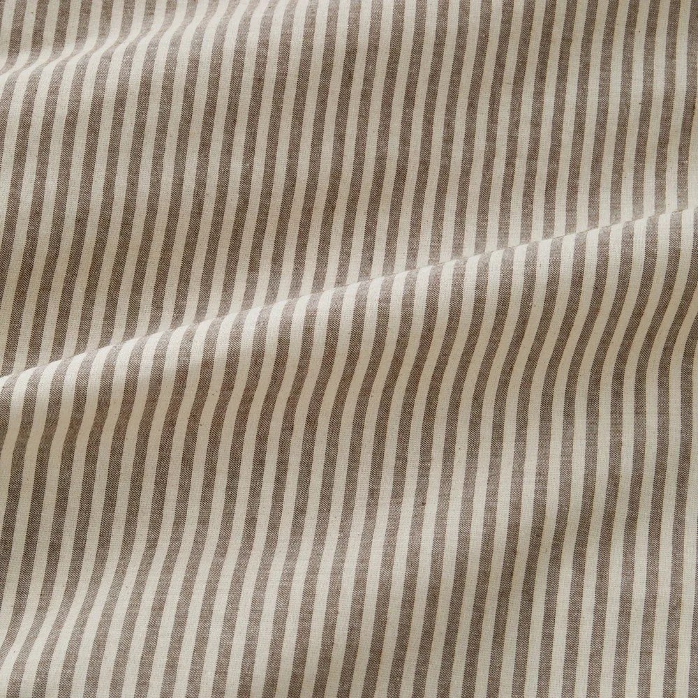 Taupe povlečení na dvoulůžko 200x200 cm Cotton Rich Narrow Woven Stripe – Pineapple Elephant