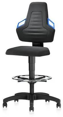 Dílenská židle Bimos Ergoconfort Supertec s podnožkou s měkkými kolečky