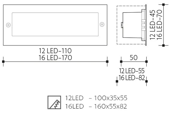 PANLUX INDEX 12LED venkovní vestavné svítidlo  teplá bílá