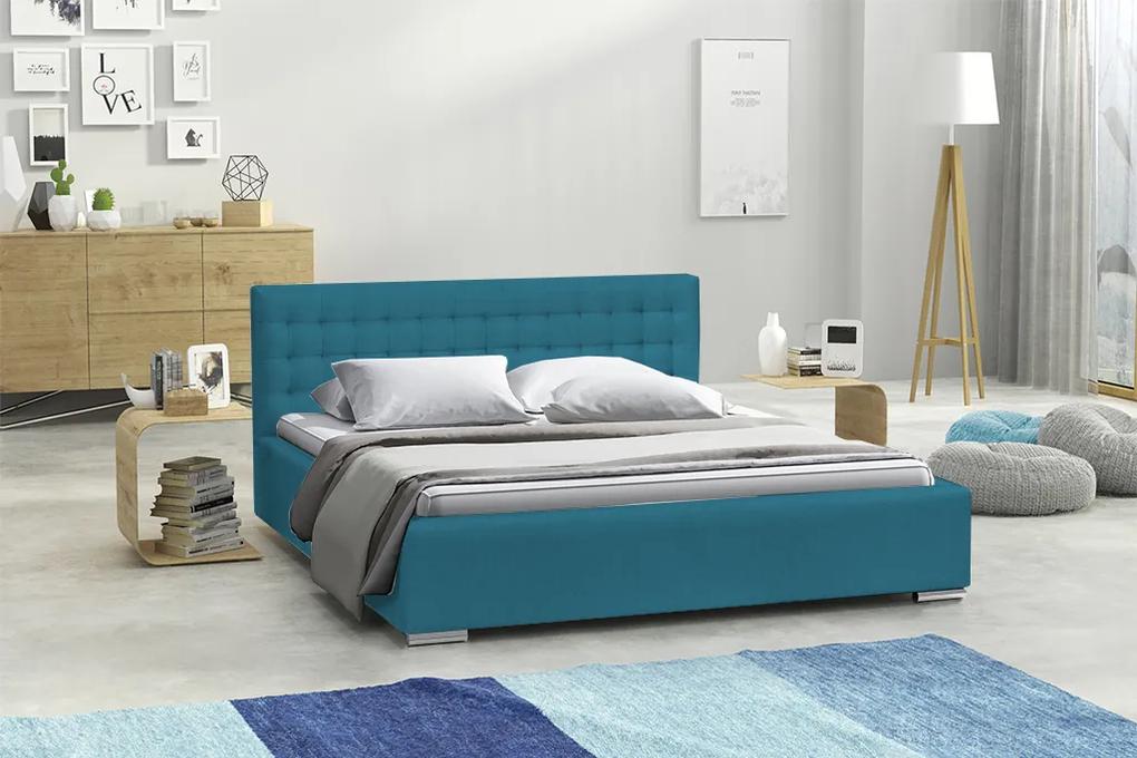 Eka Čalouněná postel SWIFT - Kronos 120x200 cm Barva látky: Smaragdová (19), Úložný prostor: S kovovým rámem úložného prostoru