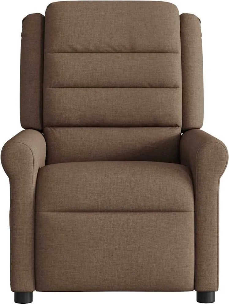 Elektrické masážní polohovací křeslo hnědé textil 3303308