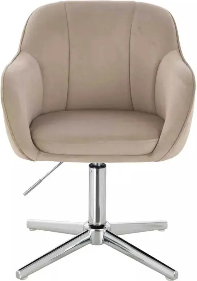 LuxuryForm DESIGN Otočná židle AVOLA VELUR na stříbrném kříži - latte