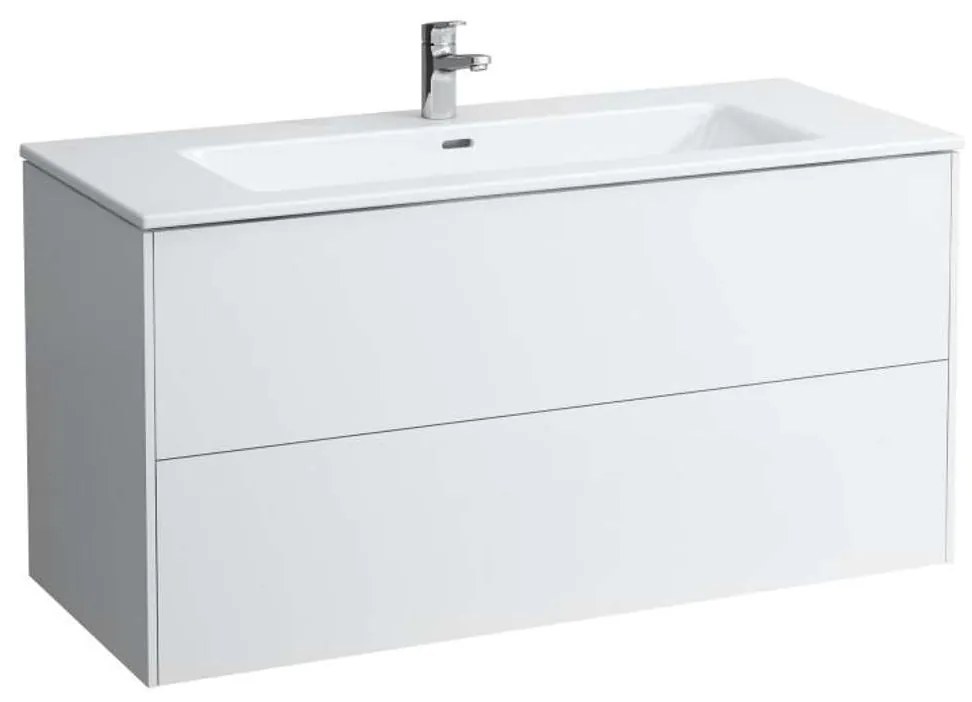 Laufen Pro S - Skříňka s umyvadlem, 120x61x50 cm, 2 zásuvky, lesklá bílá H8649632611041