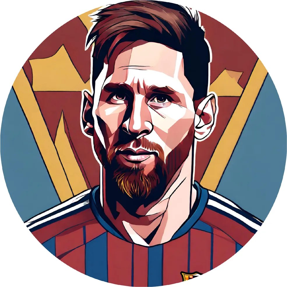 PIPPER. Kruhová samolepka na zeď "MESSI" Velikost: 60cm