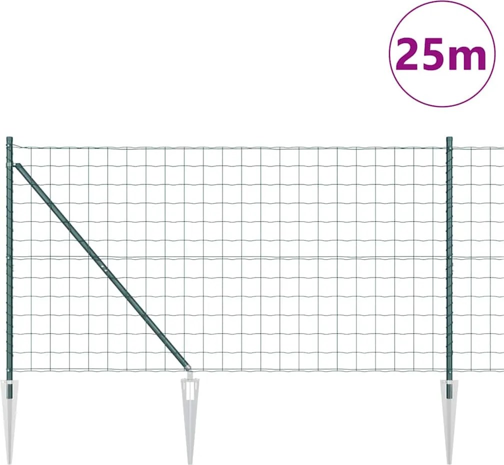 Evropský plot se hroty 25 x 1,2 m Ocel potažená PVC Zelená 3350600