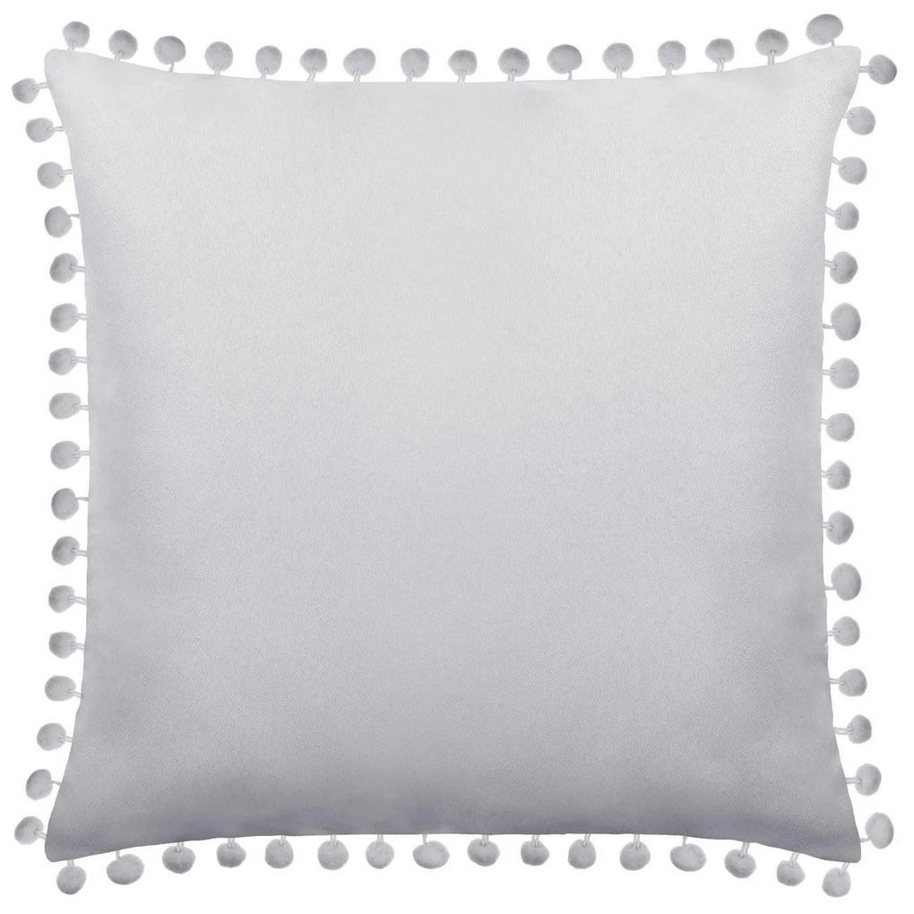 Spod Igły i Nitki Dekorační povlak na polštář 45x45 Fluffy silver s bambulkami