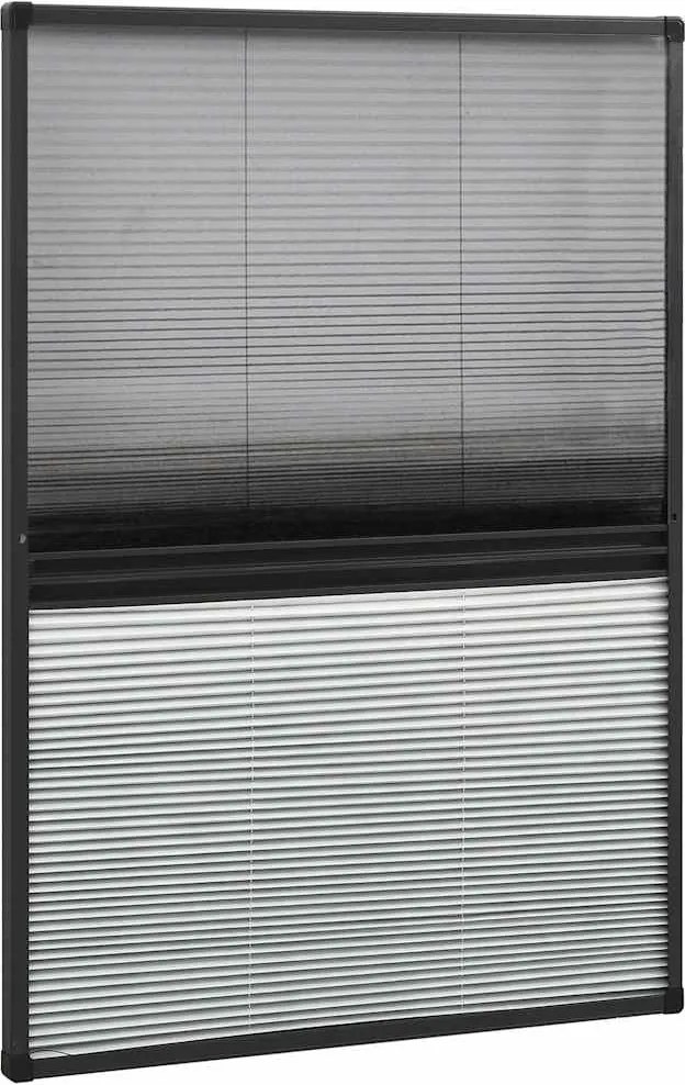 Plisovaná okenní síť proti hmyzu se zástěnou hliník 80 x 120 cm 148684