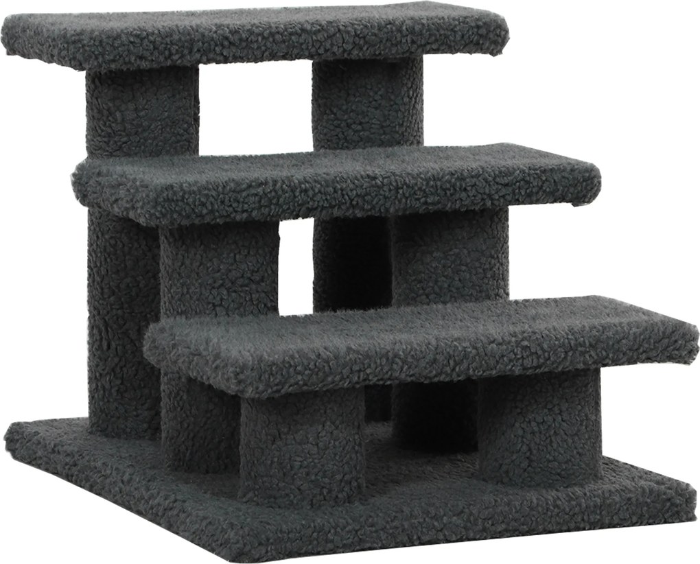 PawHut Kočičí schůdky 3 stupně, zvířecí schody, schody pro kočku, domácí schůdky 45 x 35 x 34 cm, tmavě šedé