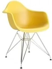 Designová židle DAR, žlutá (Chrom)