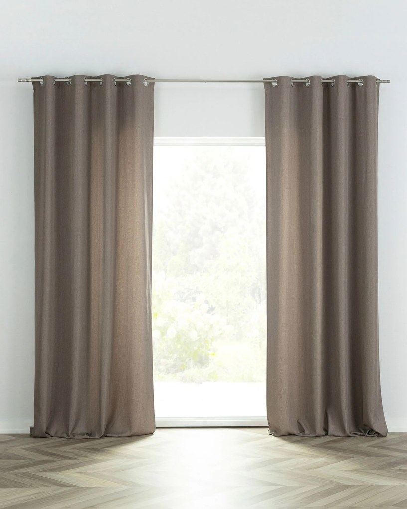 Hotový závěs BASIC na kroužcích 140x280cm světle hnědý