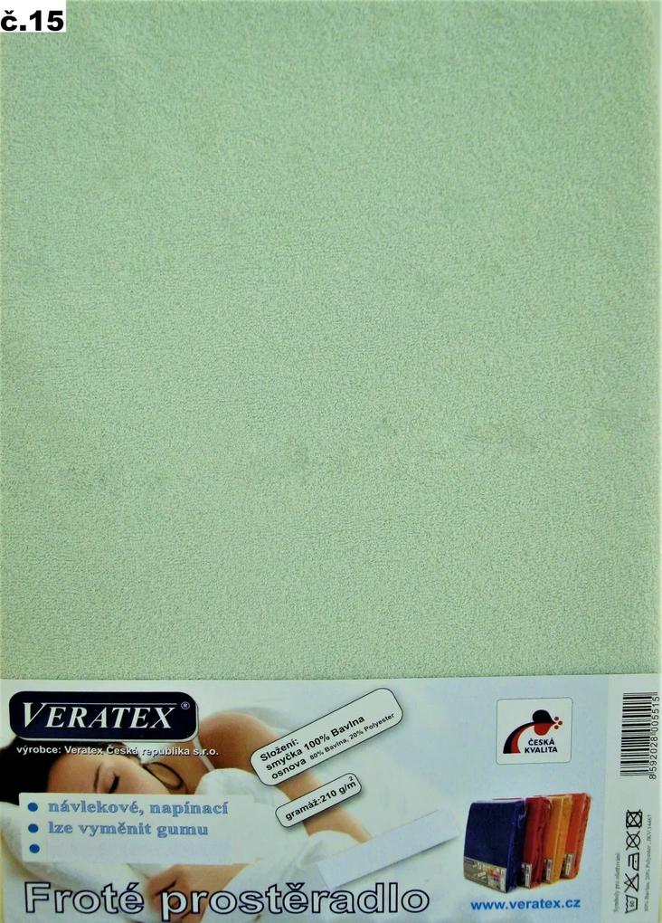 Veratex Froté prostěradlo 100x200/16 cm (č.15 sv.zelená) 100 x 200 cm Froté