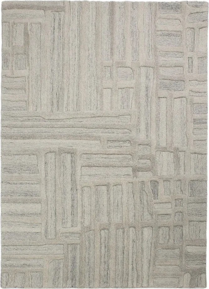 Šedobéžový ručně tkaný vlněný koberec 160x230 cm Elva – Flair Rugs