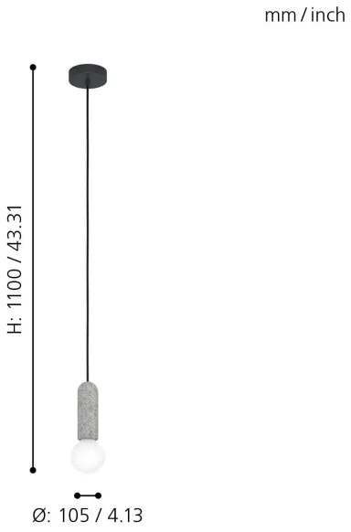 Eglo 39831 - Lustr na lanku GIACONECCHIA 1xE27/40W/230V