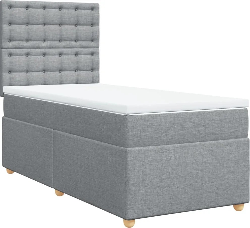 Box spring postel s matrací světle šedá 80 x 200 cm textil 3291121