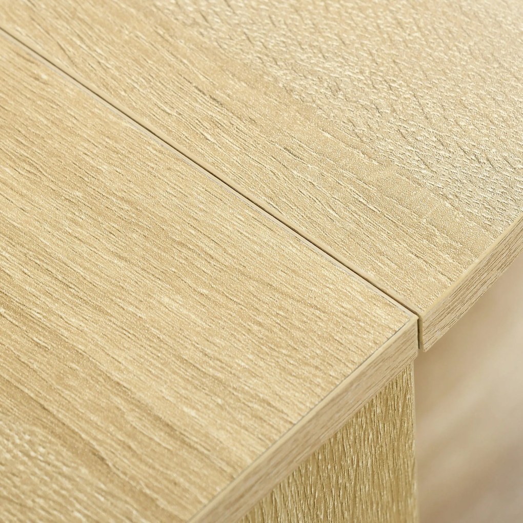 HOMCOM Skládací Jídelní Stůl Kuchyňský Stůl se 2 Sklopnými Křídly Skládací Stůl pro 2-4 Osoby 104x76x73,7 cm Dub