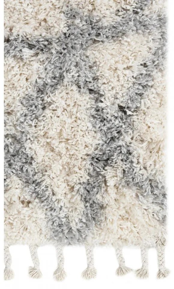 Kusový koberec shaggy Azteco krémově šedý 80x150cm