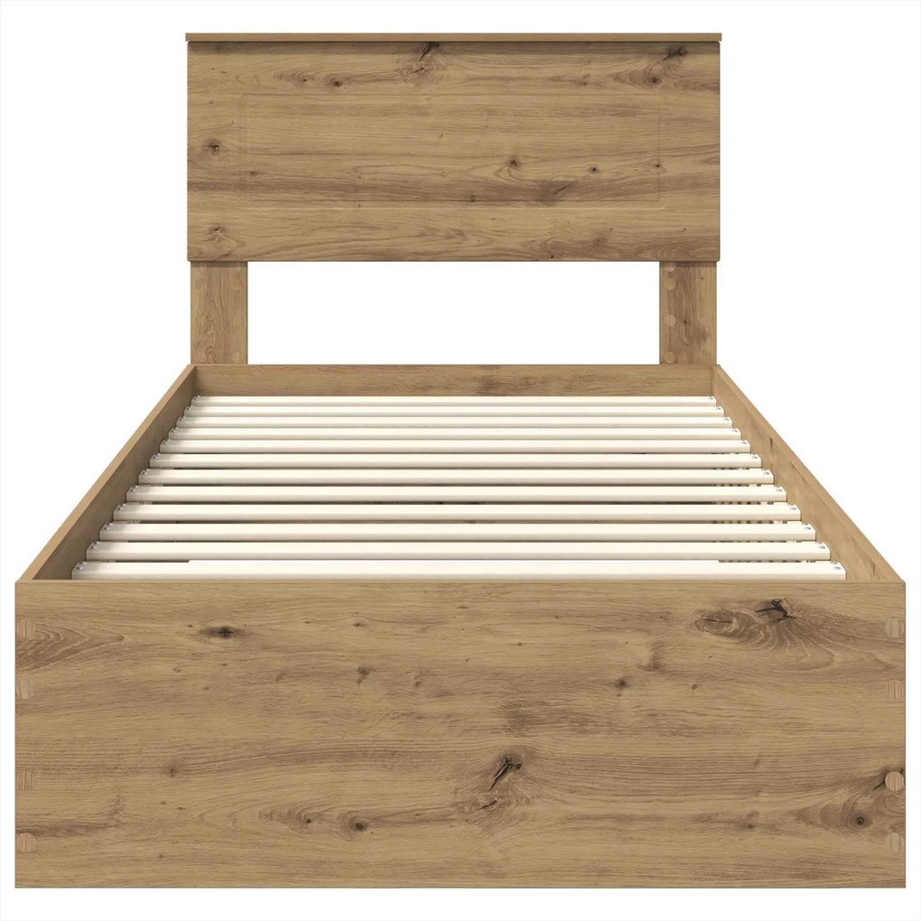 Rám postele s čelo Artisanový dub 90 x 190 cm Kompozitní dřevo 3408316