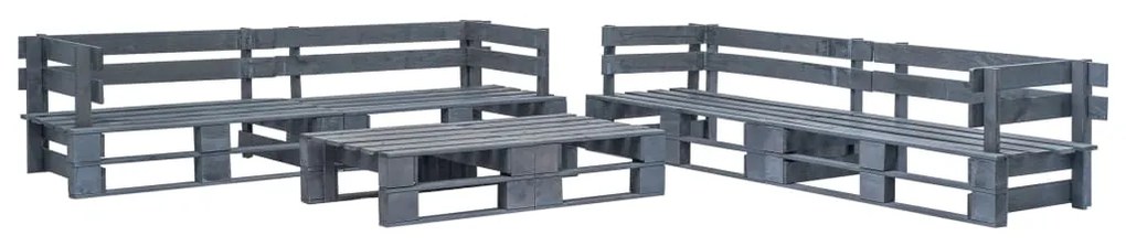6dílná zahradní sedací souprava z palet dřevo šedá 276322