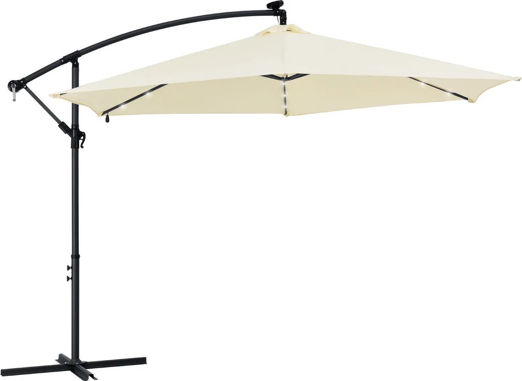 Juskys LED slunečník Brazílie 350 cm - krémový