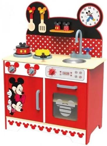 Dřevěná kuchyňka Disney, Mickey a Minnie, 60 x 30 x 85 cm