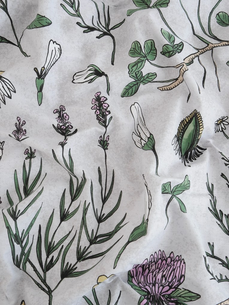 MK Lůžkoviny Bavlněný povlak na polštář Renforcé 40 x 60 cm - Herbář šedý